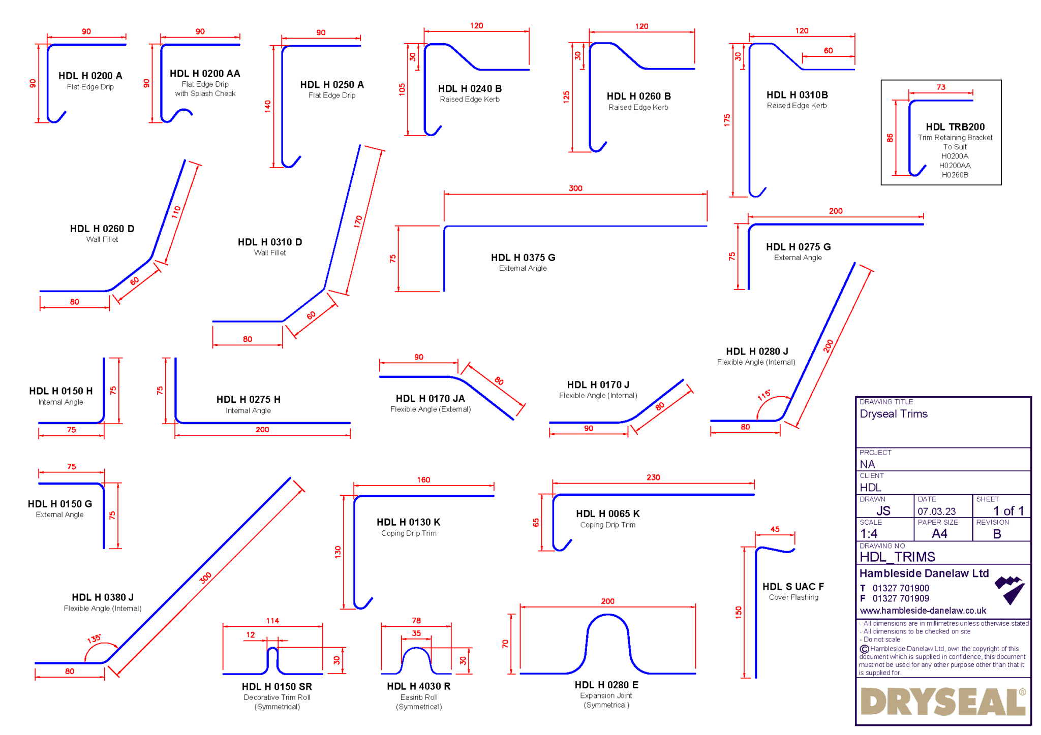 GRP Component Dryseal Trims - Hambleside Danelaw