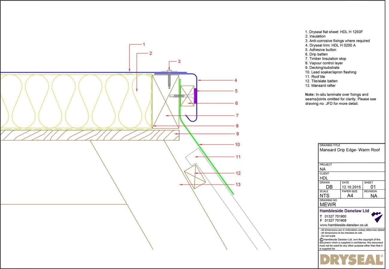 Mansard Edge Detail Warm Roof - Hambleside Danelaw